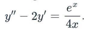 y=C1ex+C2xex+4−exx+exxln(x)y′′−2y′=4xex | Chegg.com