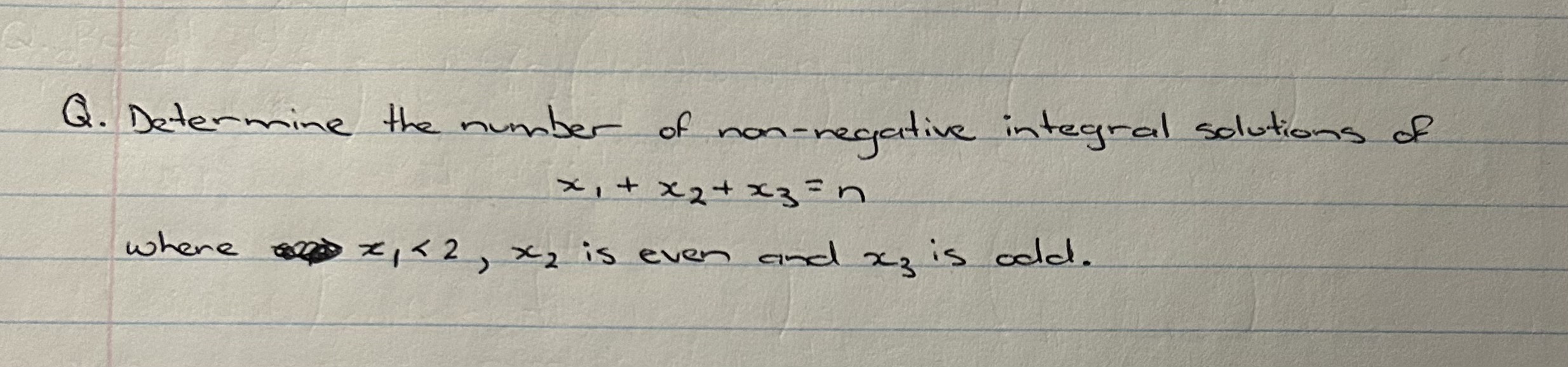 Solved Q. ﻿Determine the number of non-negative integral | Chegg.com