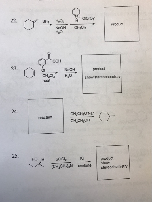 Solved BH3 H202 H Product NaOH CH2Cl2 H2O OOH 23. CI NaOH | Chegg.com