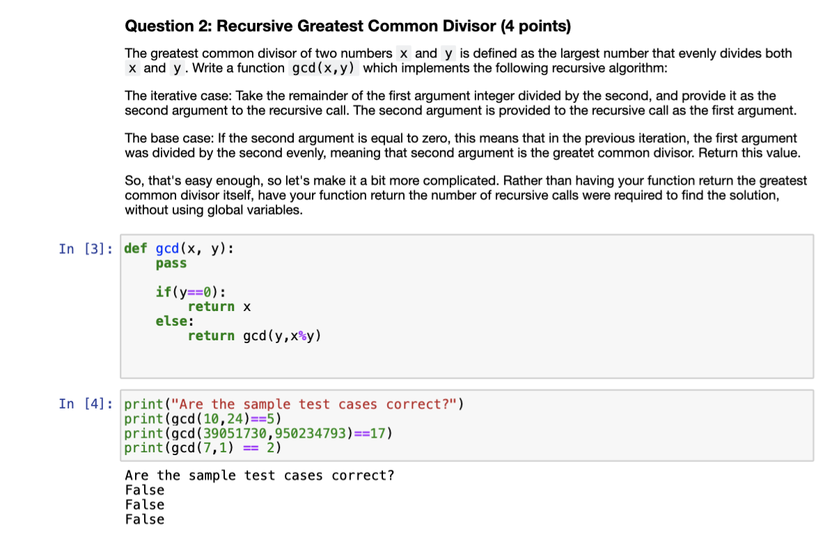 Solved I am not sure why my code is not working. Please | Chegg.com