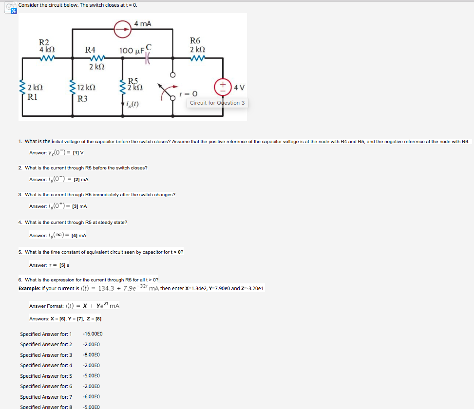 Solved Consider the circuit below. The switch closes at t = | Chegg.com
