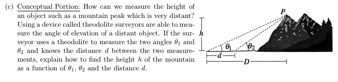 Solved (c) Conceptual Portion: How can we measure the height | Chegg.com