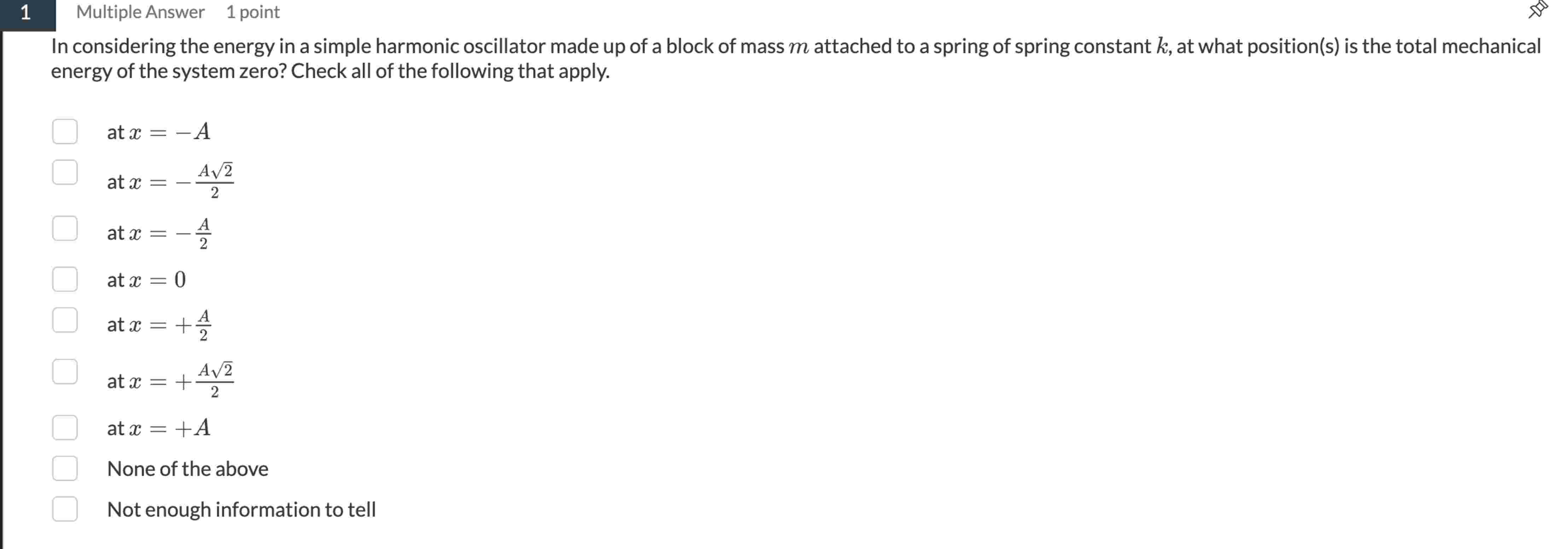 Solved 1 ﻿Multiple Answer 1 ﻿pointIn ﻿considering the energy | Chegg.com