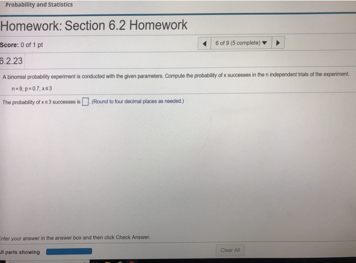 Solved Probability and Statistics Homework: Section 6.2 | Chegg.com