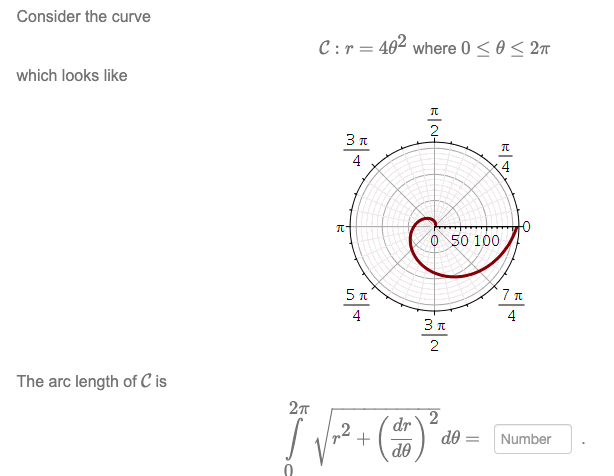 Solved Consider the curve C:r=4θ2 where 0≤θ≤2π which looks | Chegg.com