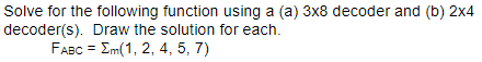 Solved Solve for the following function using a (a) 3x8 | Chegg.com
