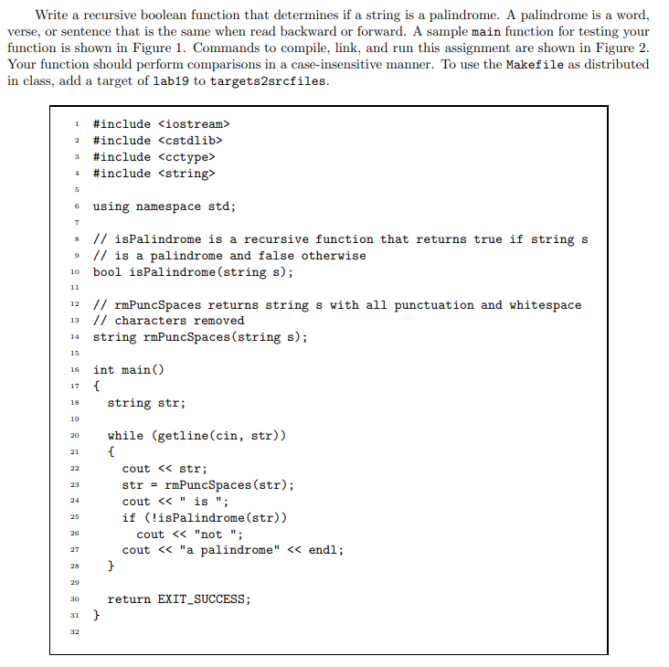 Solved Write a recursive boolean function that determines if | Chegg.com