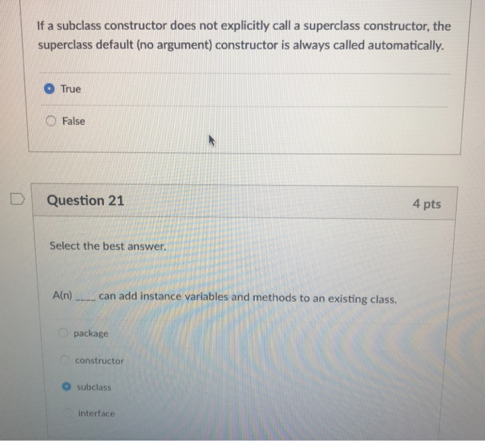 Solved If A Subclass Constructor Does Not Explicitly Call A