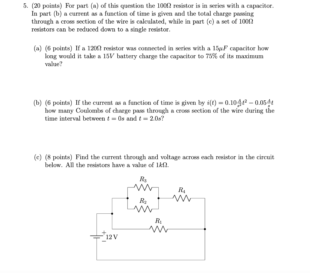 Solved 5. (20 points) For part (a) of this question the 1001 | Chegg.com