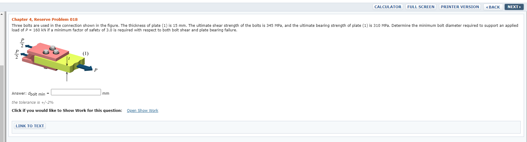 Solved CALCULATOR FULL SCREEN PRINTER VERSION 4 BACK NEXT | Chegg.com