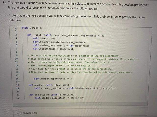 Solved 6. The next two questions will be focused on creating | Chegg.com