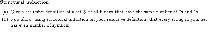 Solved Structural induction (a) Give a recursive definition | Chegg.com