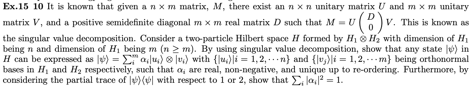 Solved () Ex.15 10 It is known that given a n x m matrix, M, | Chegg.com