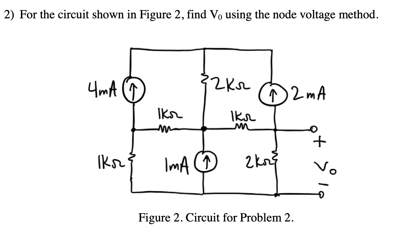 Solved 2) For the circuit shown in Figure 2, find Vo using | Chegg.com