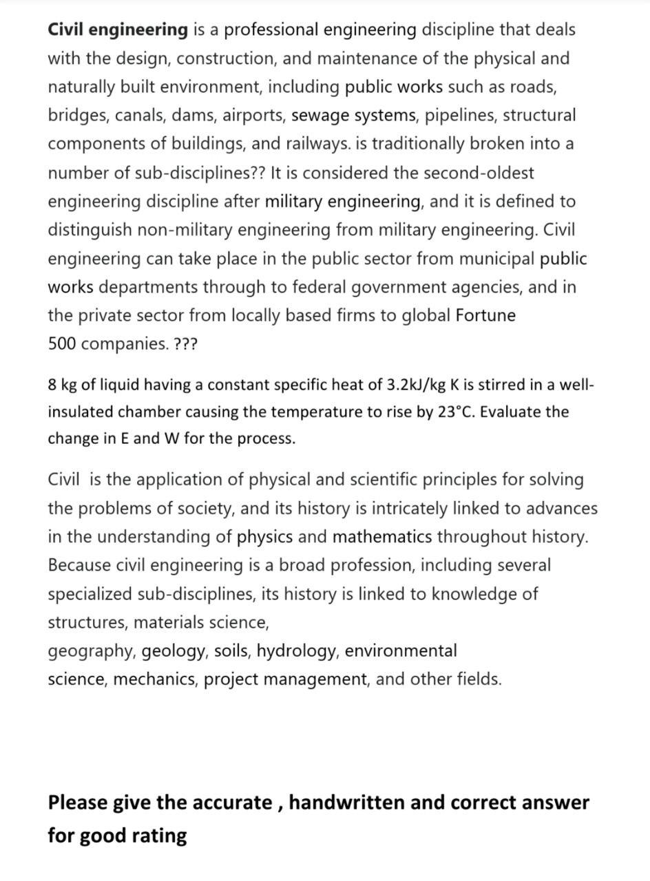 Solved Civil engineering is a professional engineering | Chegg.com