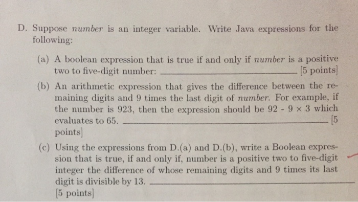 Solved Suppose number is an integer variable. Write Java | Chegg.com