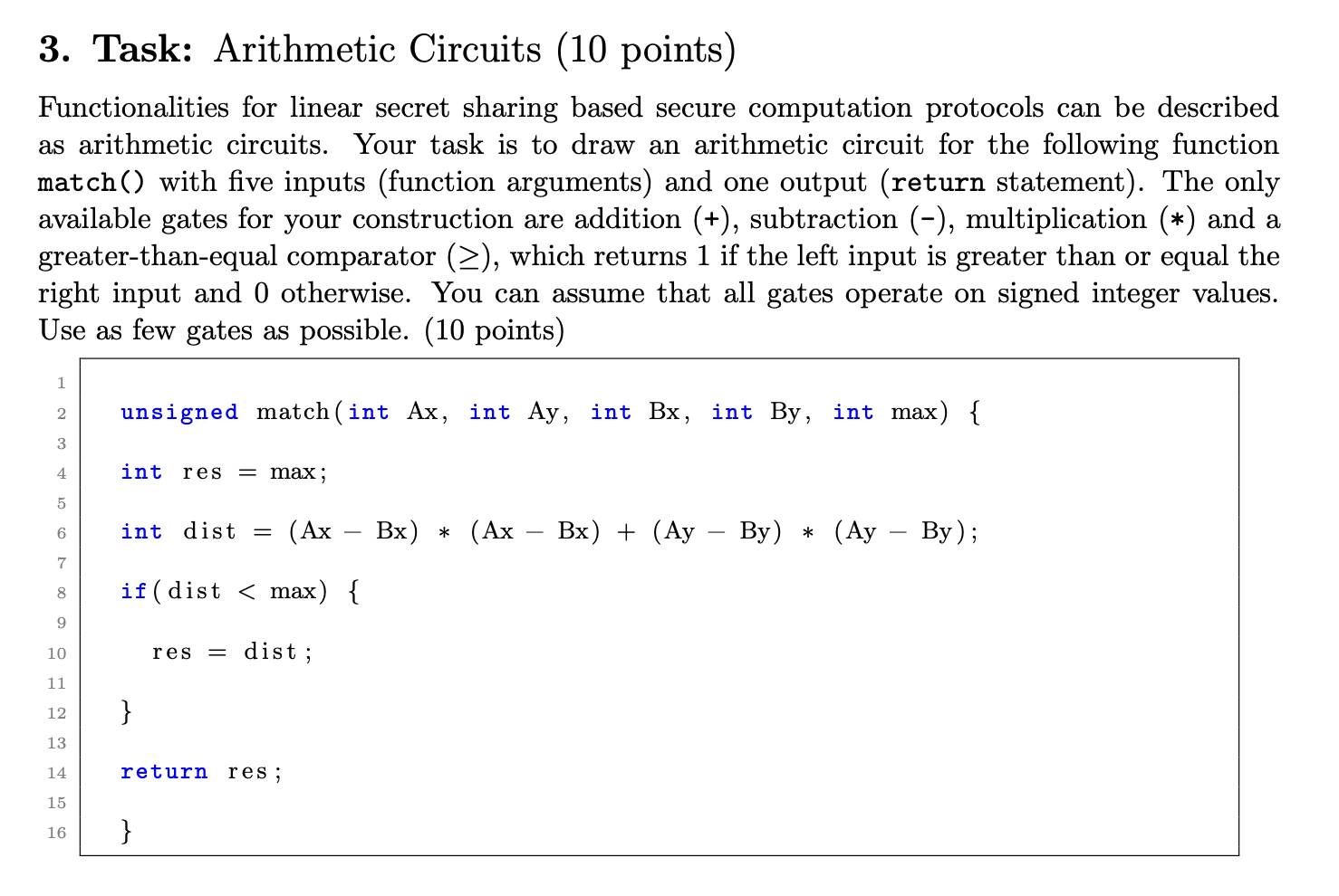 Solved 3. Task: Arithmetic Circuits (10 points) | Chegg.com