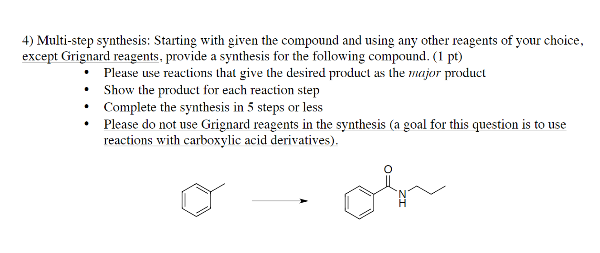 Solved 4) Multi-step synthesis: Starting with given the | Chegg.com