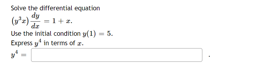 Solved Solve the differential equation (y3x)dxdy=1+x Use the | Chegg.com