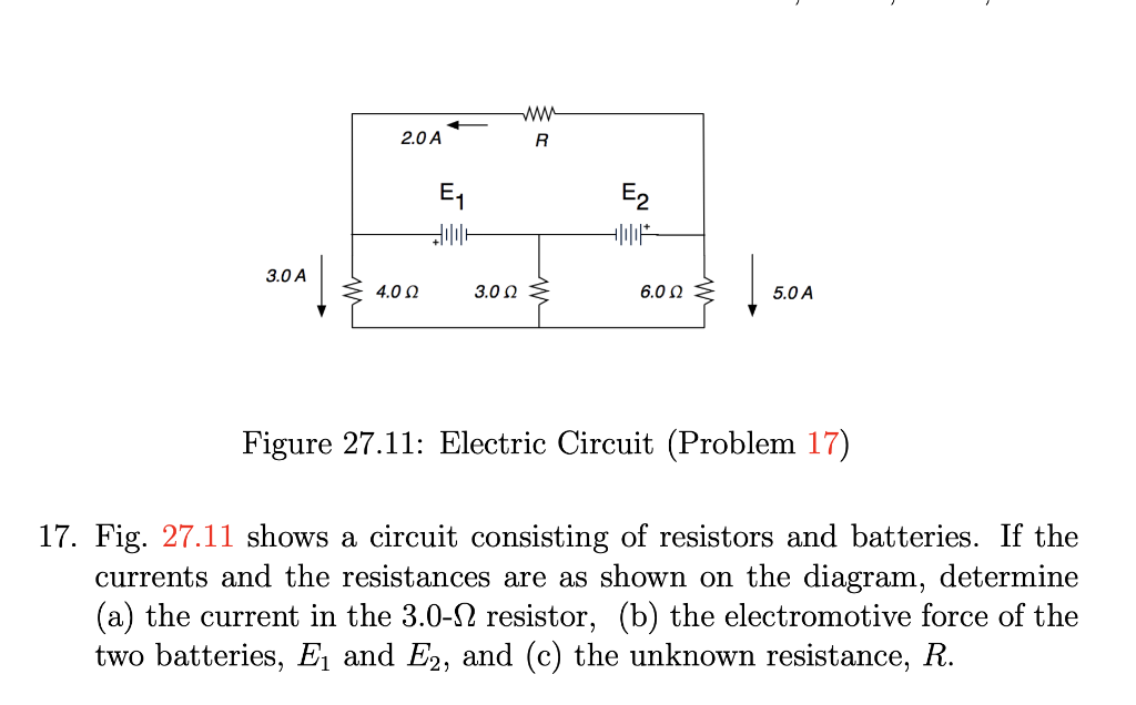 Solved Figure 27.11: Electric Circuit (Problem 17) 17. Fig. | Chegg.com