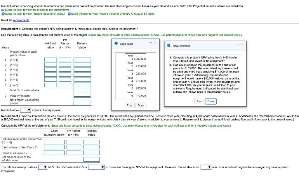 Solved lkoo Industries is deciding whether to automate one | Chegg.com