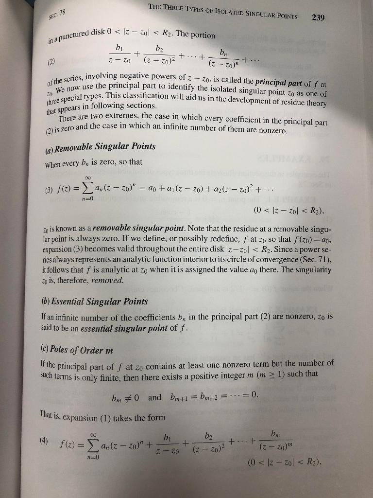 Solved a.) Classify the singular point of as a pole, an | Chegg.com