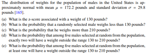 Solved The distribution of weights for the population of | Chegg.com