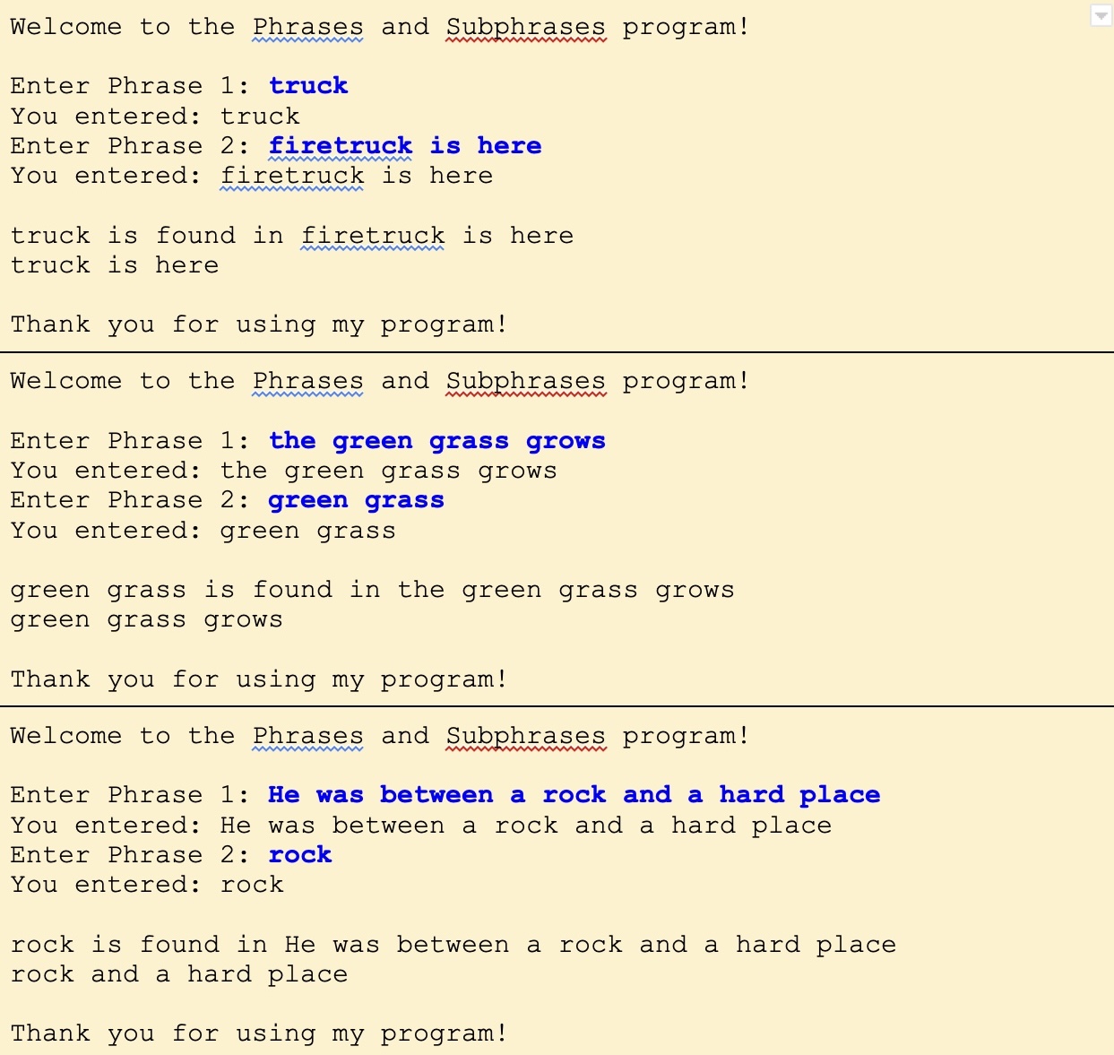 Solved Welcome to the Phrases and Subphrases program! Enter | Chegg.com