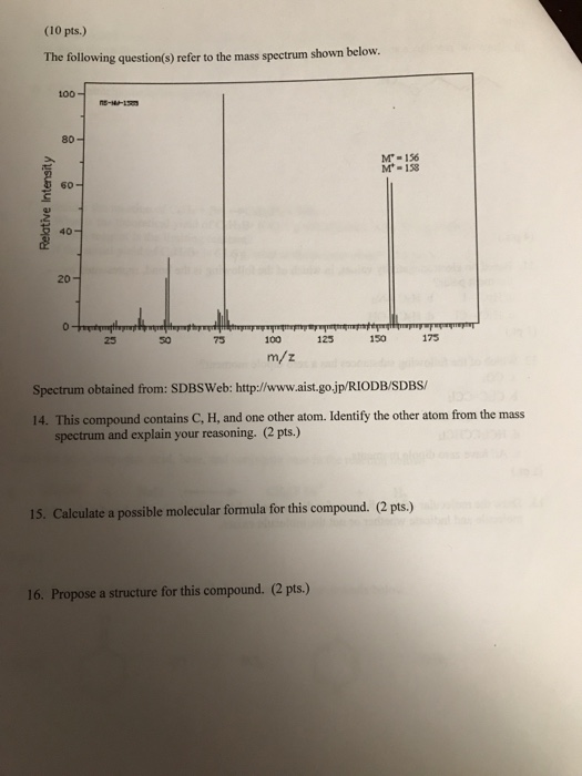 Solved (10 pts.) The following questions) refer to the mass | Chegg.com