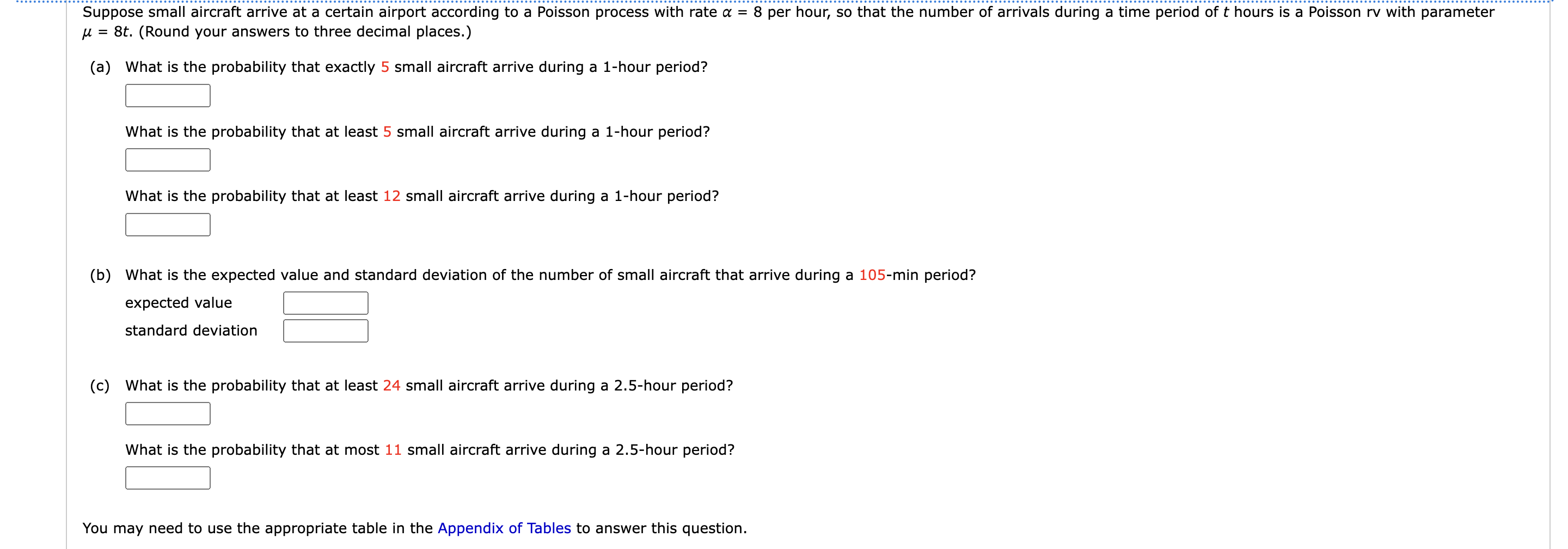 Solved μ=8t. (Round your answers to three decimal places.) | Chegg.com