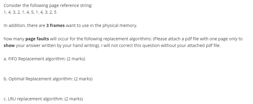 Solved Consider the following page reference string: 1,4,3, | Chegg.com
