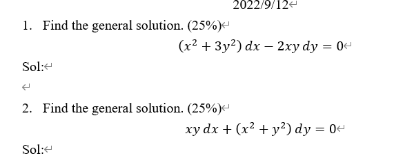 Solved 1. Find The General Solution. (25\%) 