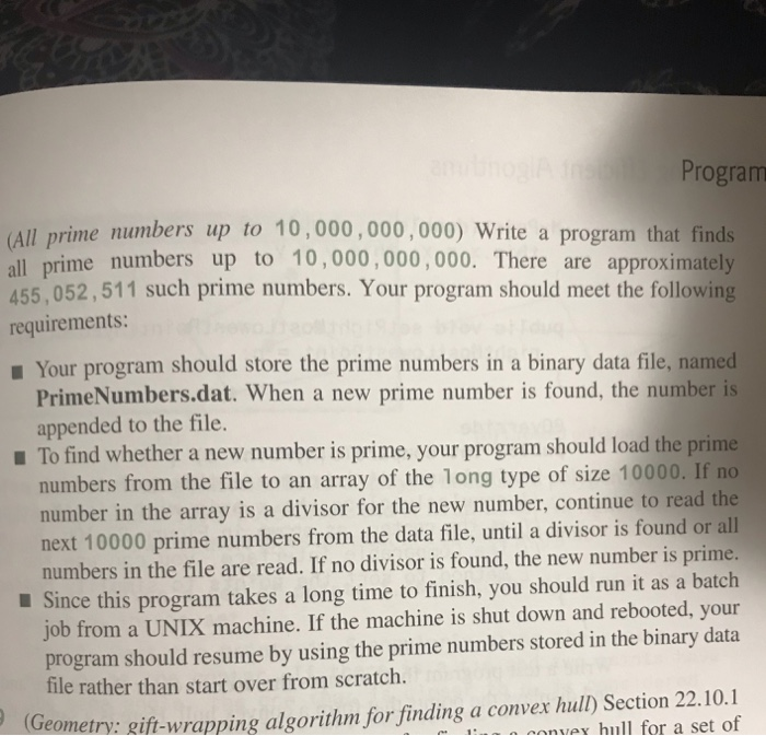 Solved Program All prime numbers up to 10,000,000,000) Write | Chegg.com