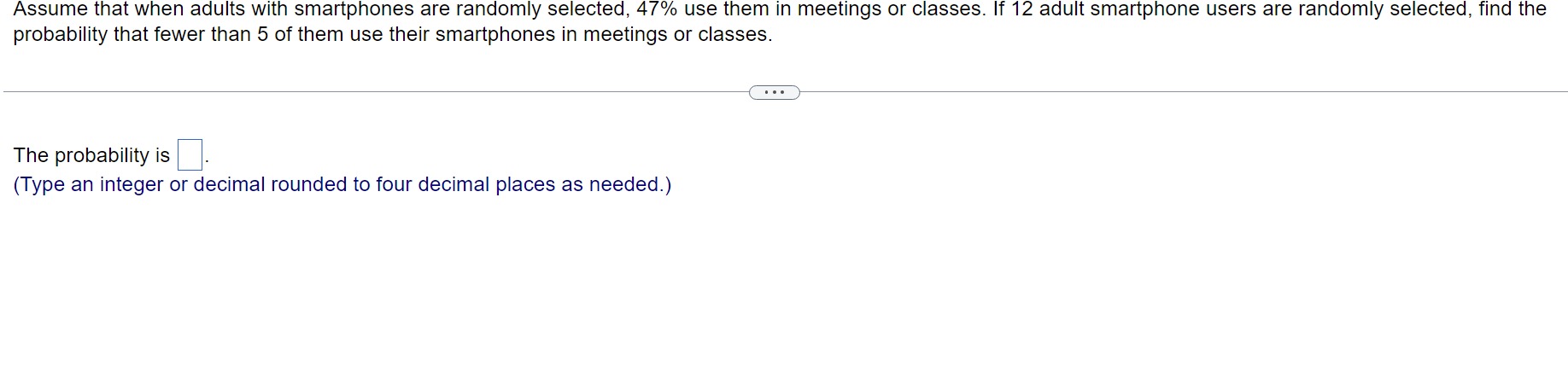 Solved The probability is (Type an integer or decimal | Chegg.com