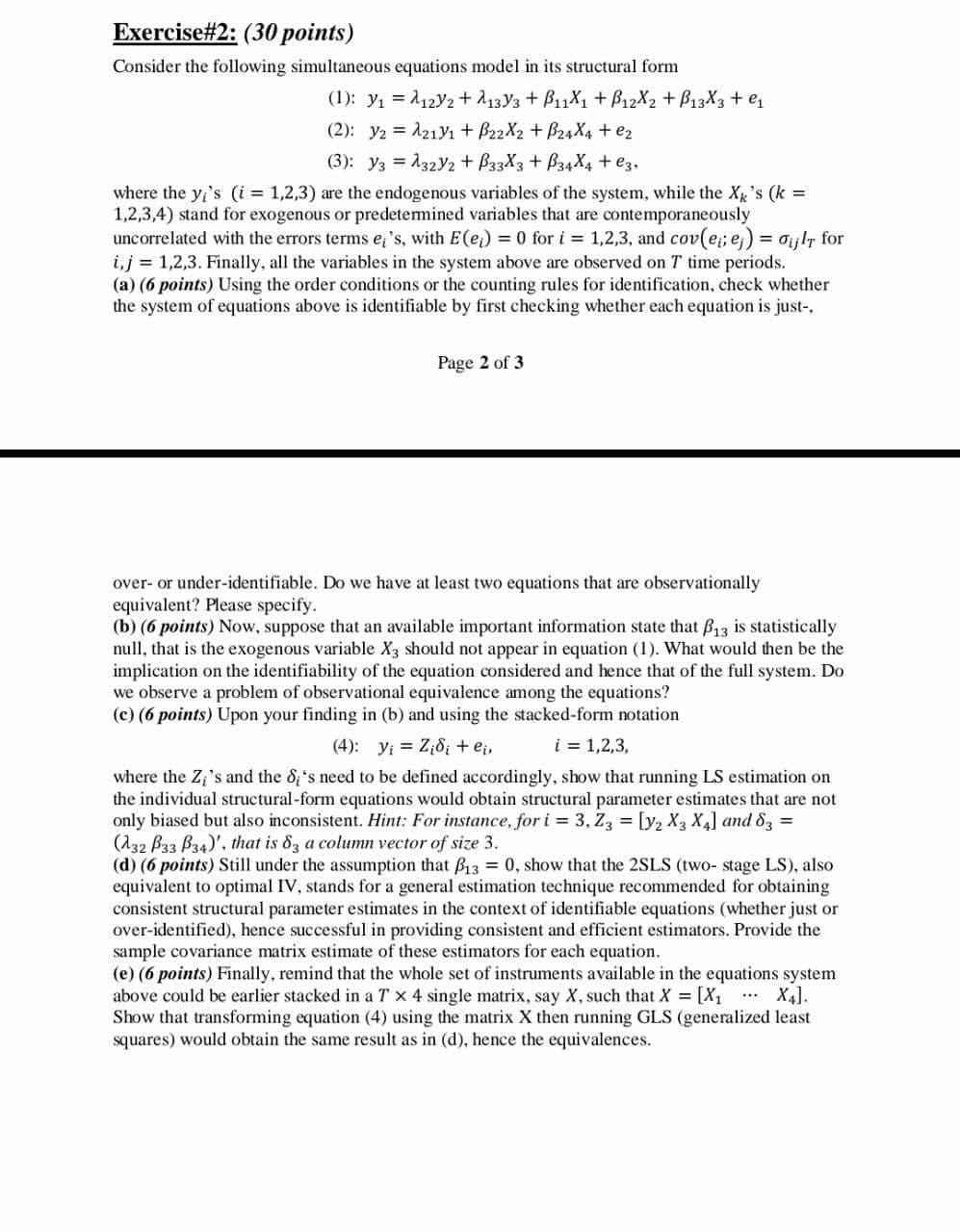 Solved Exercise#2: (30 points) Consider the following | Chegg.com