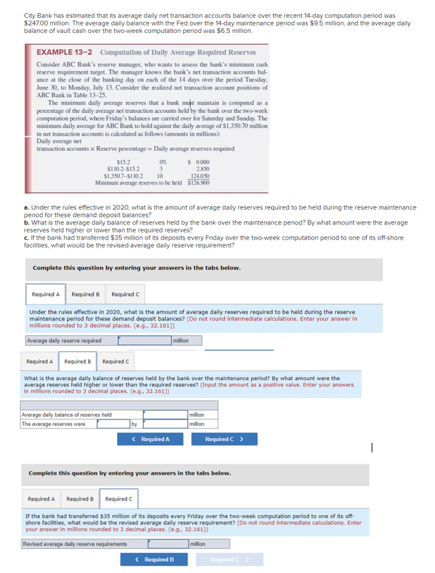Solved City Bank has estimated that its average daily net | Chegg.com