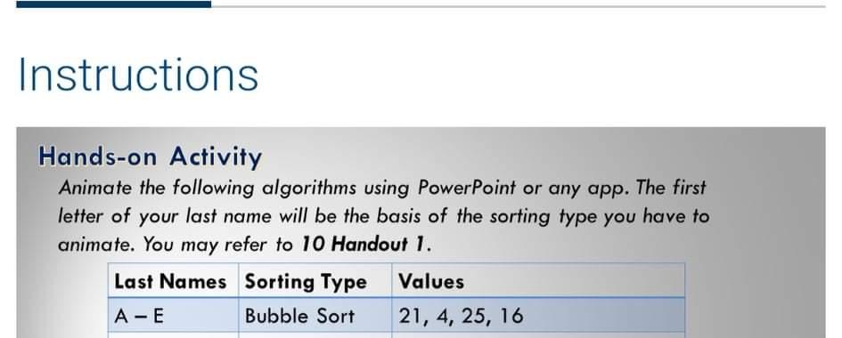 Solved Instructions Hands-on Activity Animate the following | Chegg.com