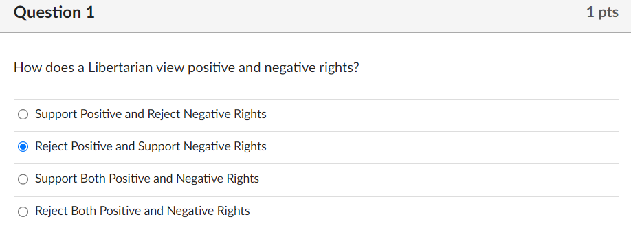 How does a Libertarian view positive and negative | Chegg.com