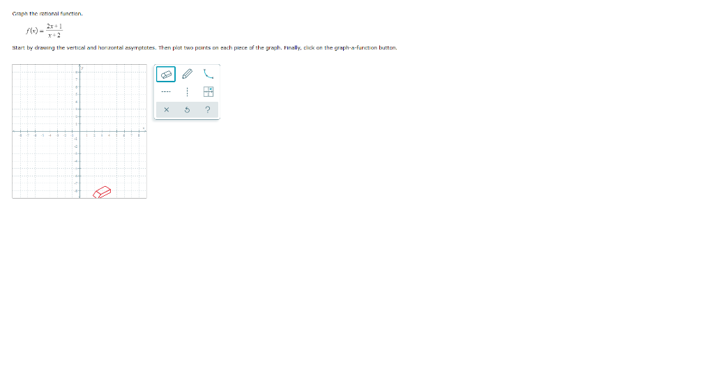Solved asap! Graph the rational function. f(x) = 2x+1/x+2 | Chegg.com