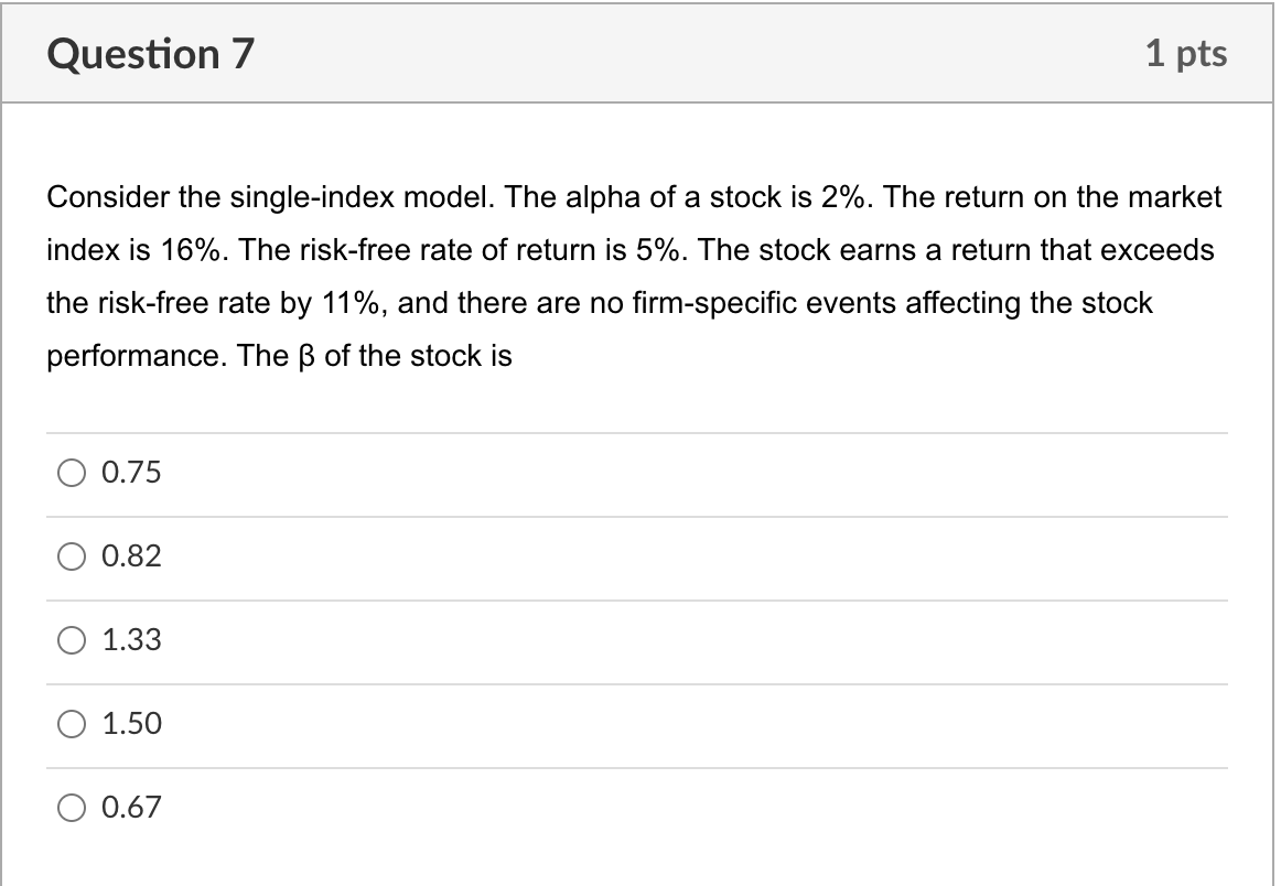 Solved Question 7 1 pts Consider the single-index model. The | Chegg.com