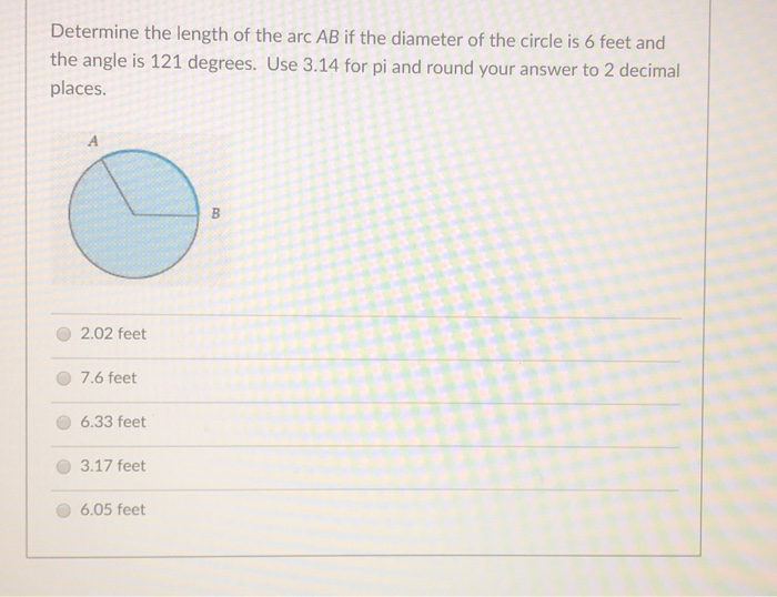 Solved Determine the length of the arc AB if the diameter of | Chegg.com