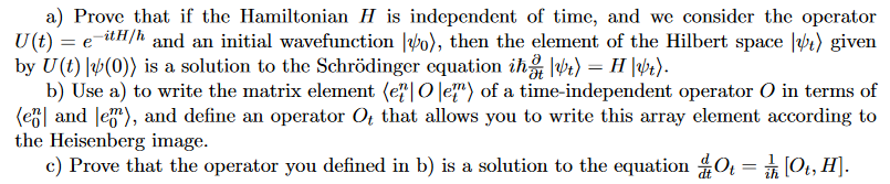 Solved a) Prove that if the Hamiltonian H is independent of | Chegg.com