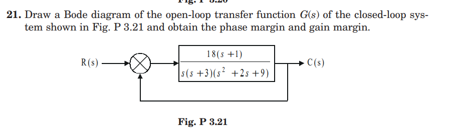 Solved 21. Draw a Bode diagram of the open-loop transfer | Chegg.com