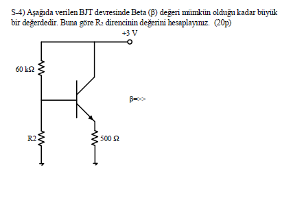 Solved In the BJT circuit given below, the Beta (β) value is | Chegg.com