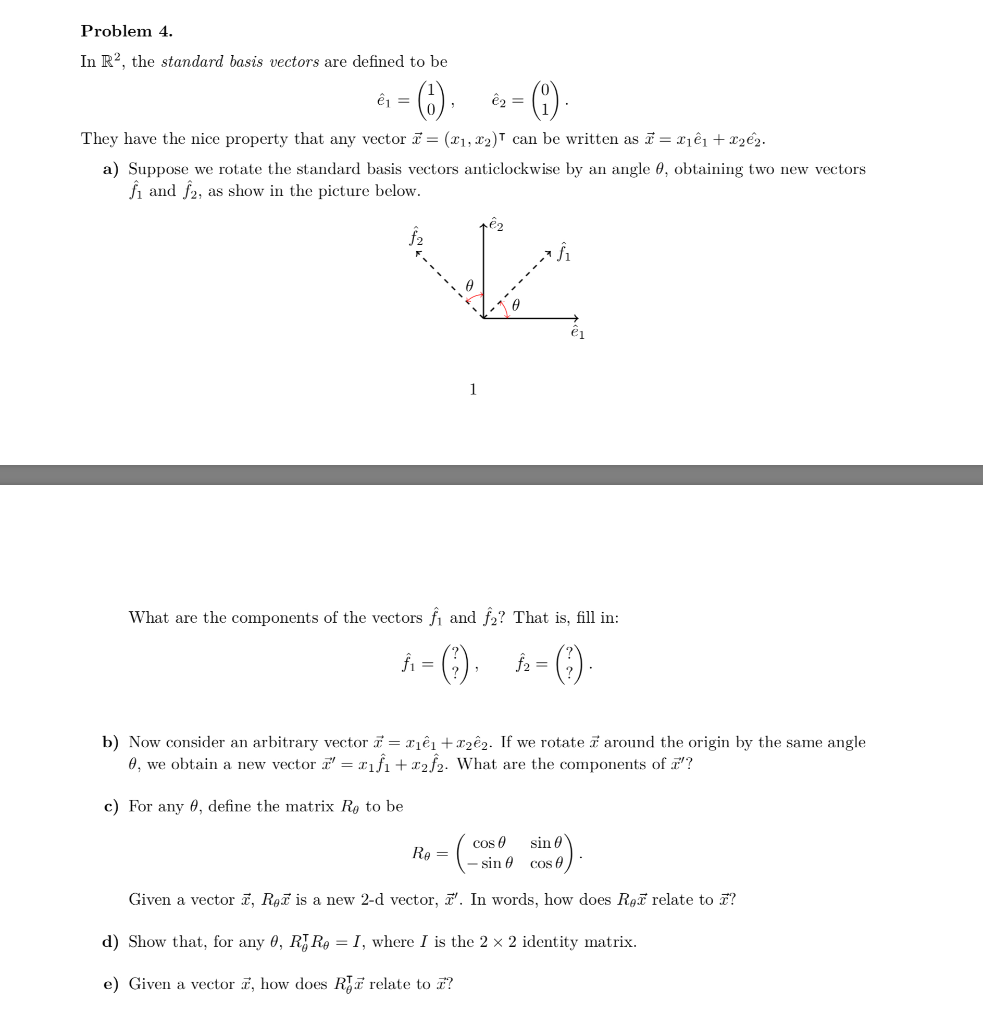 Solved Problem 4 In R2, the standard basis vectors are | Chegg.com