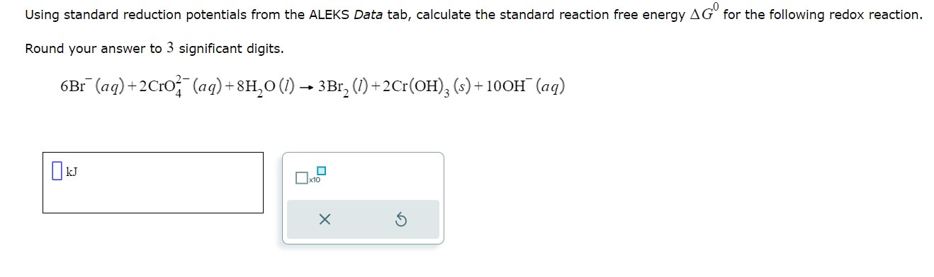 Using standard reduction potentials from the ALEKS | Chegg.com
