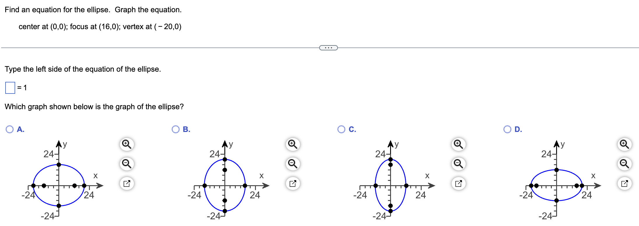 Solved Find an equation for the ellipse. Graph the equation. | Chegg.com