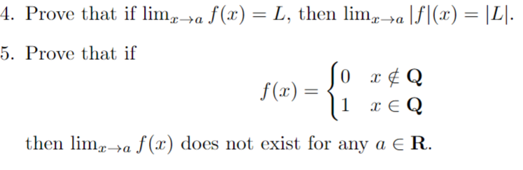 Solved Prove that if limx→af(x) =L, then limx→a|f|(x) | Chegg.com