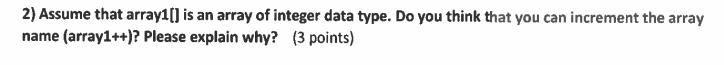 Solved 2 Assume That Array1 Is An Array Of Integer Data 