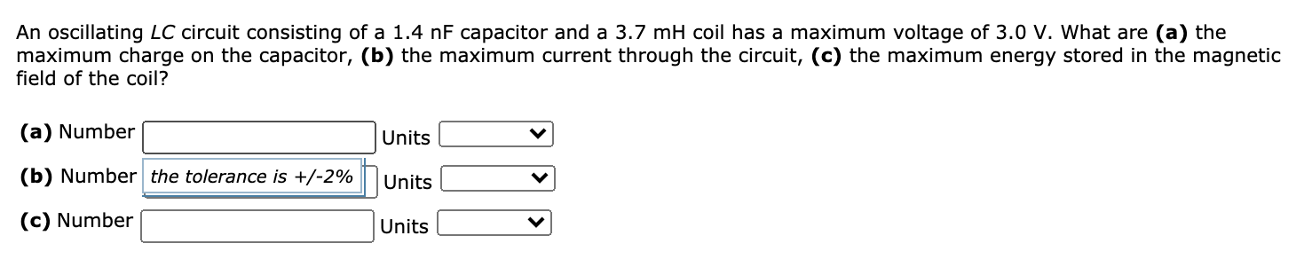 Solved An oscillating LC circuit consisting of a 1.4 nF | Chegg.com